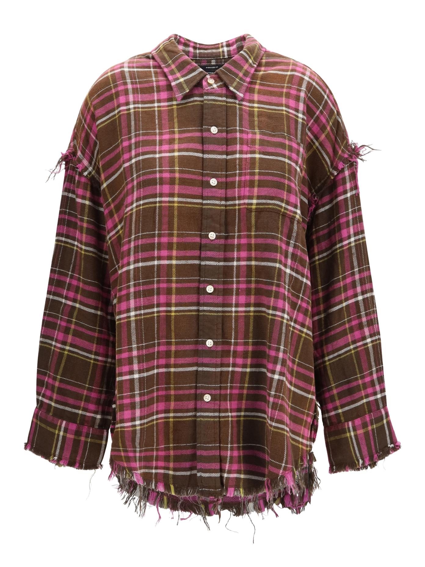 R13 shredded-seam drop-neck shirt